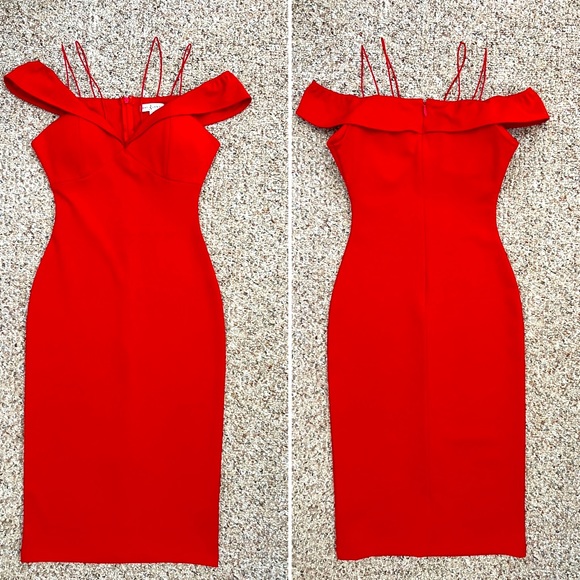 Rare London | Dresses | Rare London Red Midi Dress | Poshmark